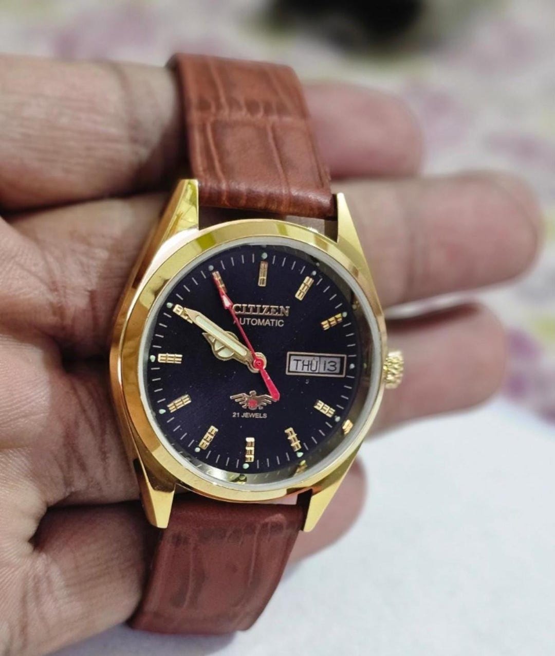 Vintage Citizen Automatic Watch Black Dial 21 Jewels 8200A Day Date ...