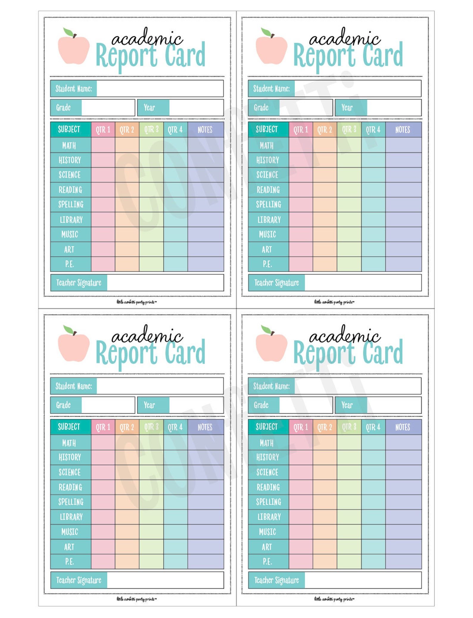 Kids Play Pretend Report Card, Printable Report Card, Pretend Teacher ...