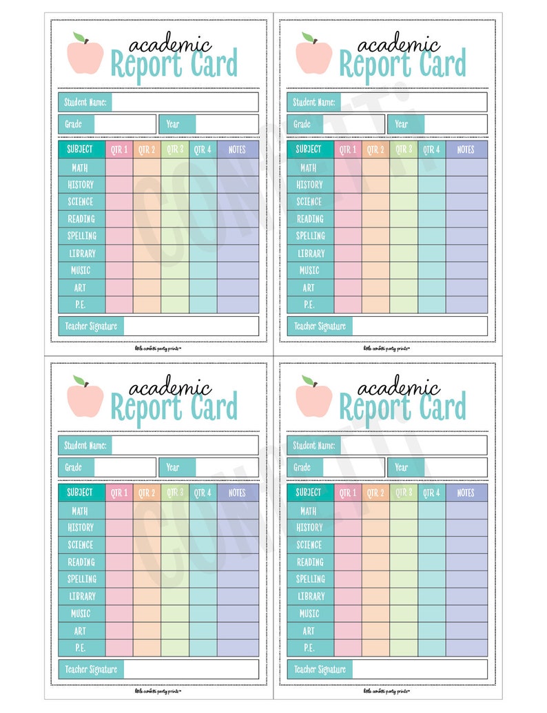 Kids Play Pretend Report Card, Printable Report Card, Pretend Teacher ...