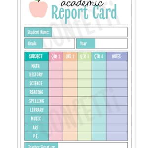 Kids Play Pretend Report Card, Printable Report Card, Pretend Teacher ...