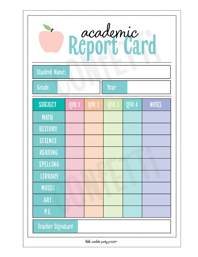 Kids Play Pretend Report Card, Printable Report Card, Pretend Teacher ...