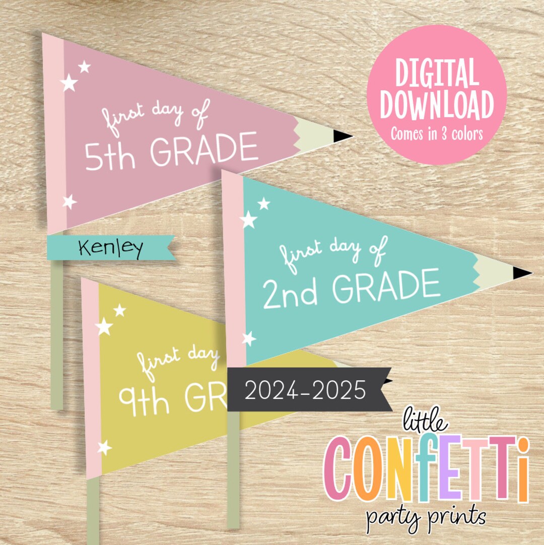 First Day of School Flag, First Day of School, First Day of School Sign ...