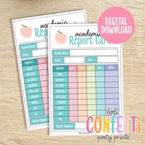 Kids Play Pretend Report Card, Printable Report Card, Pretend Teacher ...