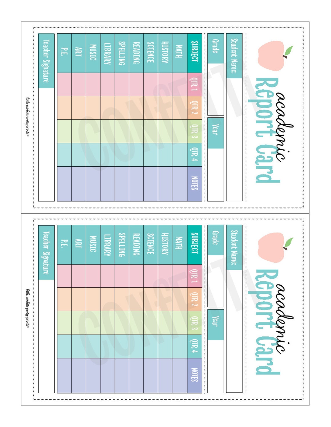 Kids Play Pretend Report Card, Printable Report Card, Pretend Teacher ...