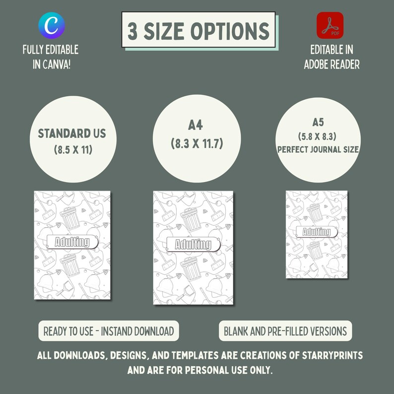 ADHD Cleaning Checklist, Editable Planner, Daily, Weekly, Monthly ...