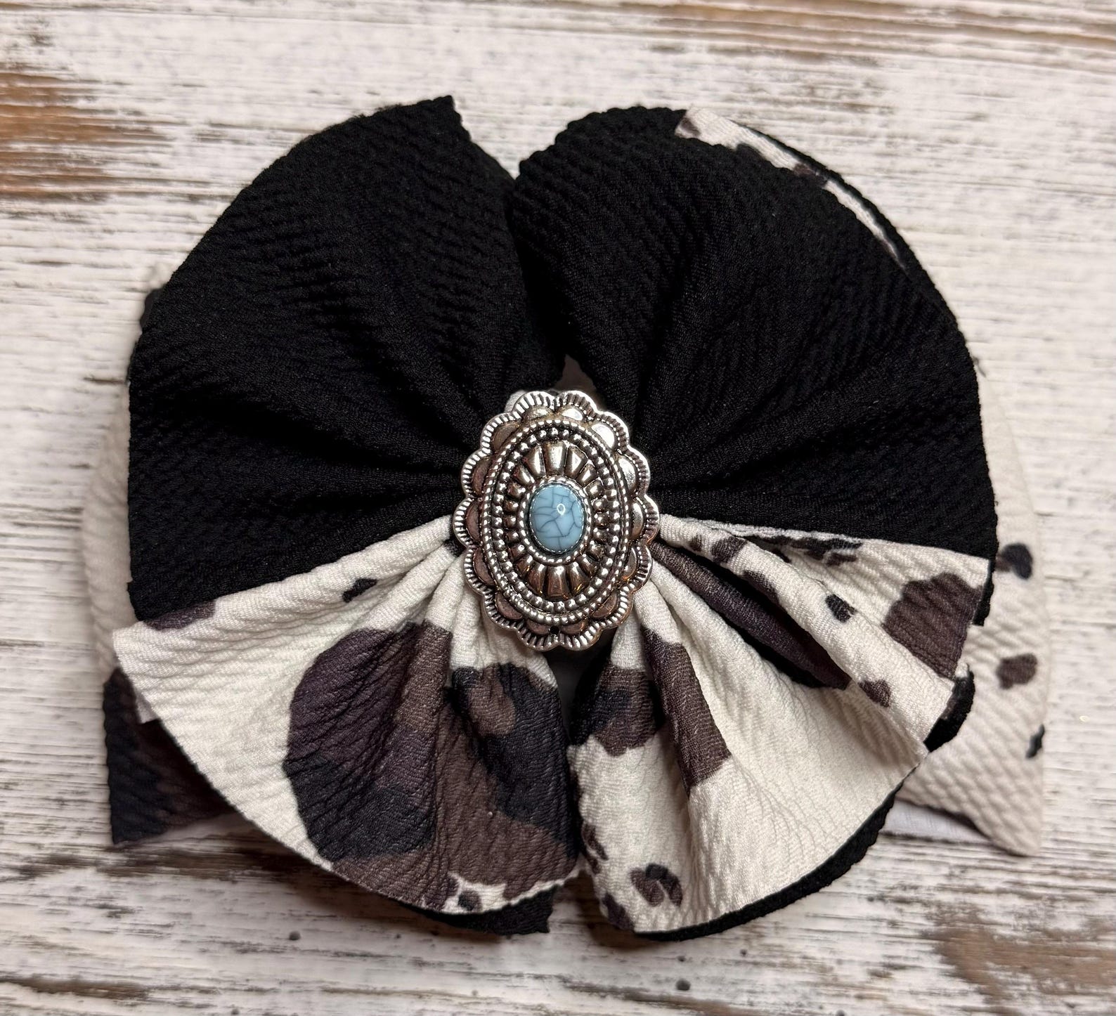 Shredded Head Wrap | Big Hair Bows | Cow Print - Etsy