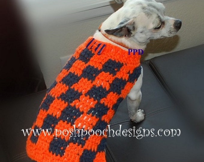 Instant Download Crochet Pattern Checkered Dog Sweater - Etsy