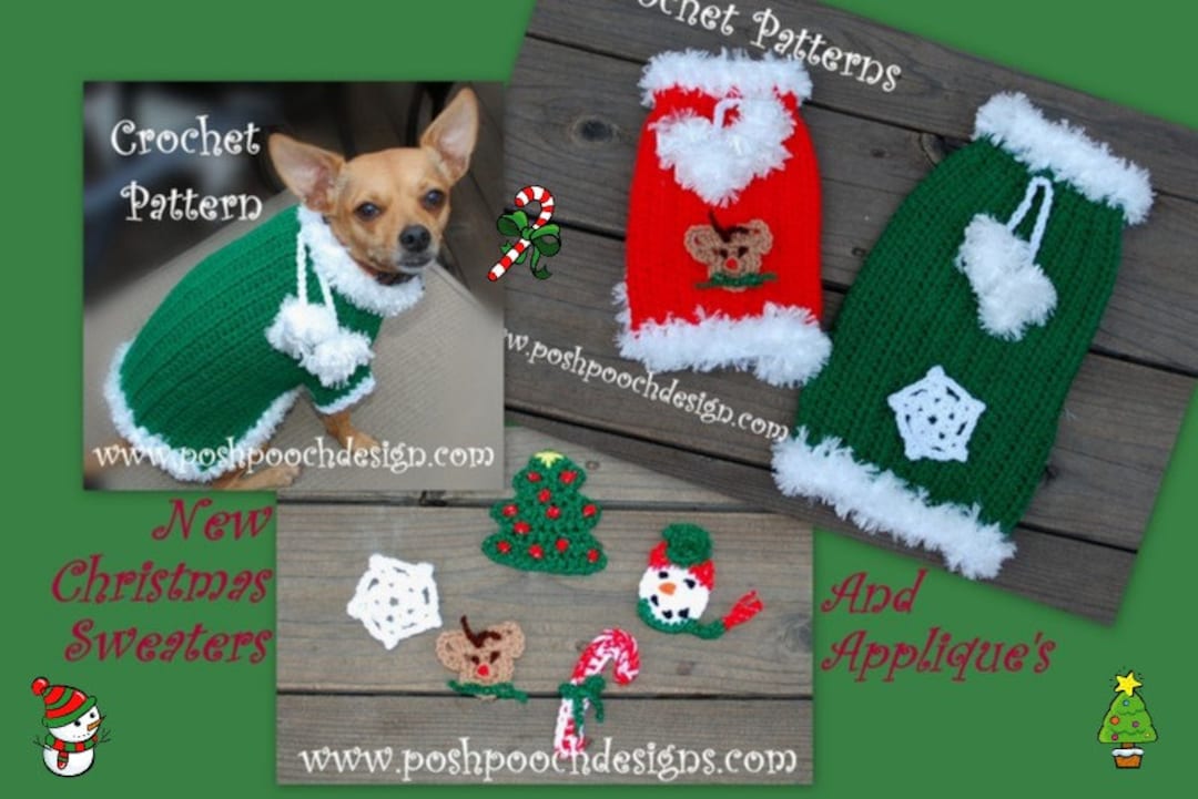 Instant Download CROCHET PATTERN - Christmas Dog Sweater With 5 ...