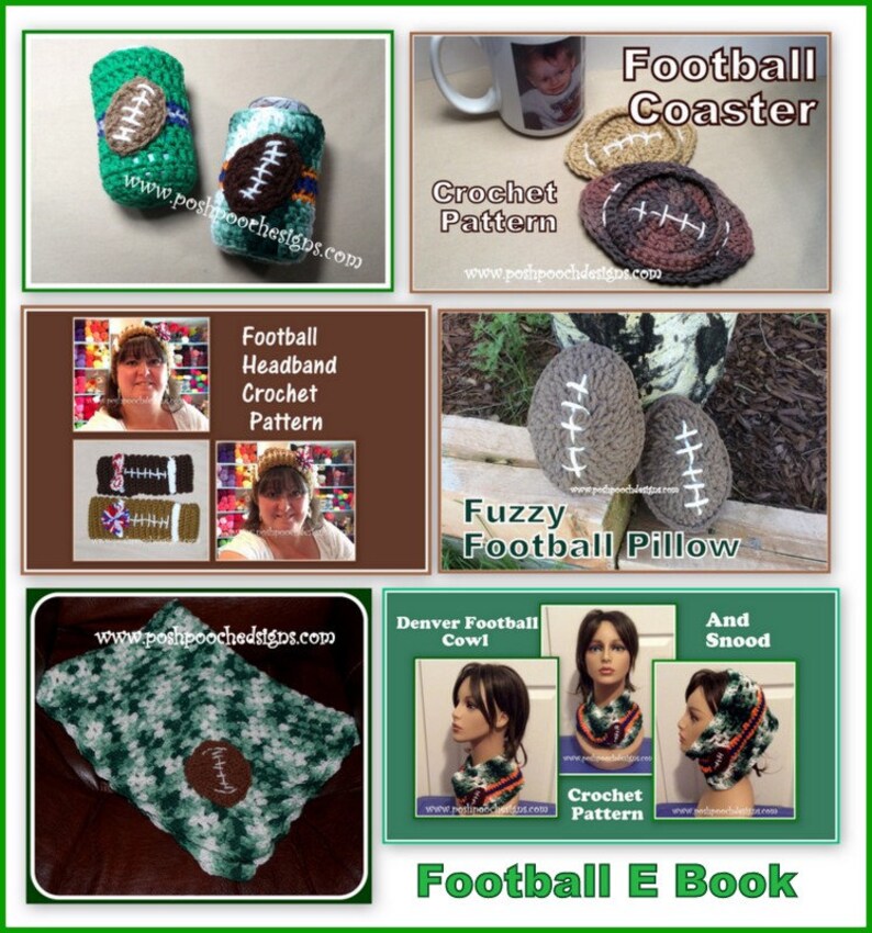 Football Crochet Pattern E Book 6 Crochet Patterns Instant - Etsy