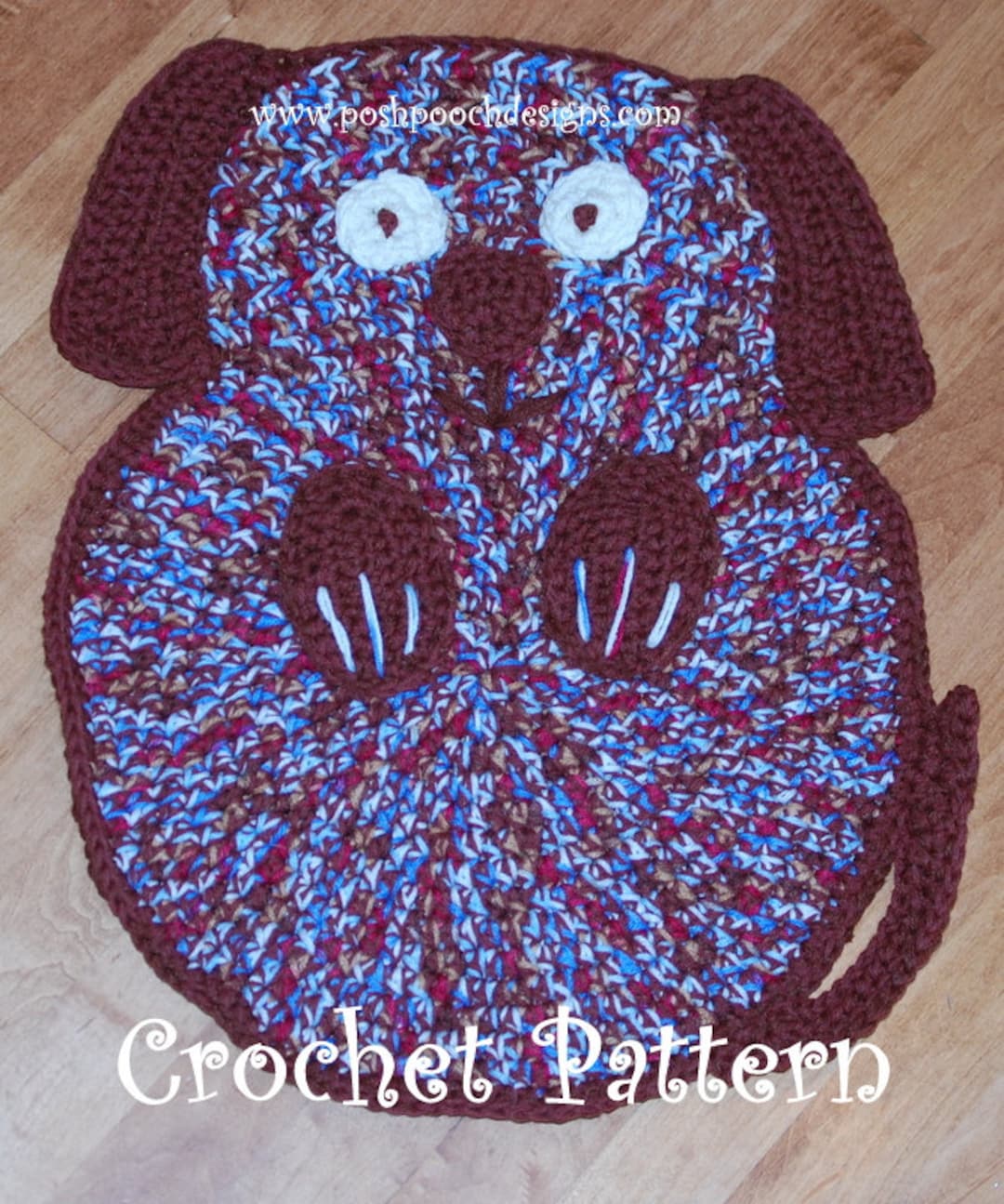 Instant Download - Crochet Pattern - Puppy Dog Rug -pet Mat - Wall ...