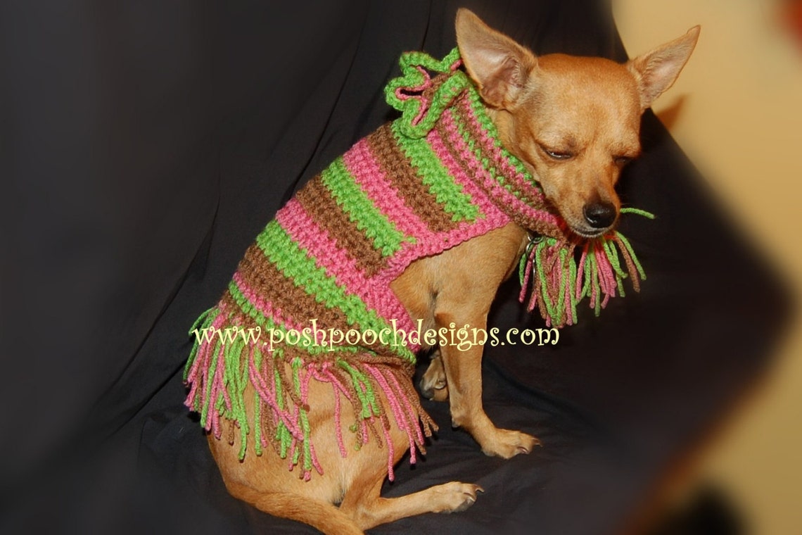 Instant Download Crochet Pattern Striped Dog Sweater With - Etsy