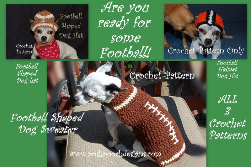 Instant Download CROCHET PATTERN BUNDLE Football Dog | Etsy
