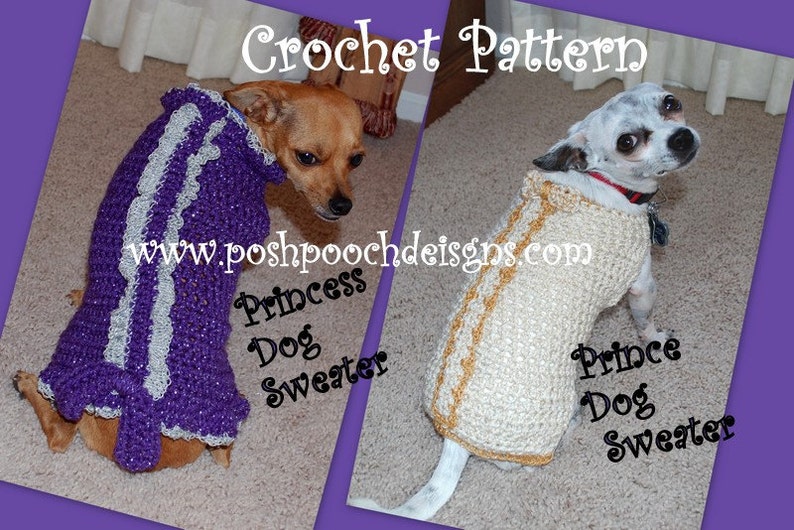 Instant Download Crochet Pattern Princess and Prince Dog - Etsy