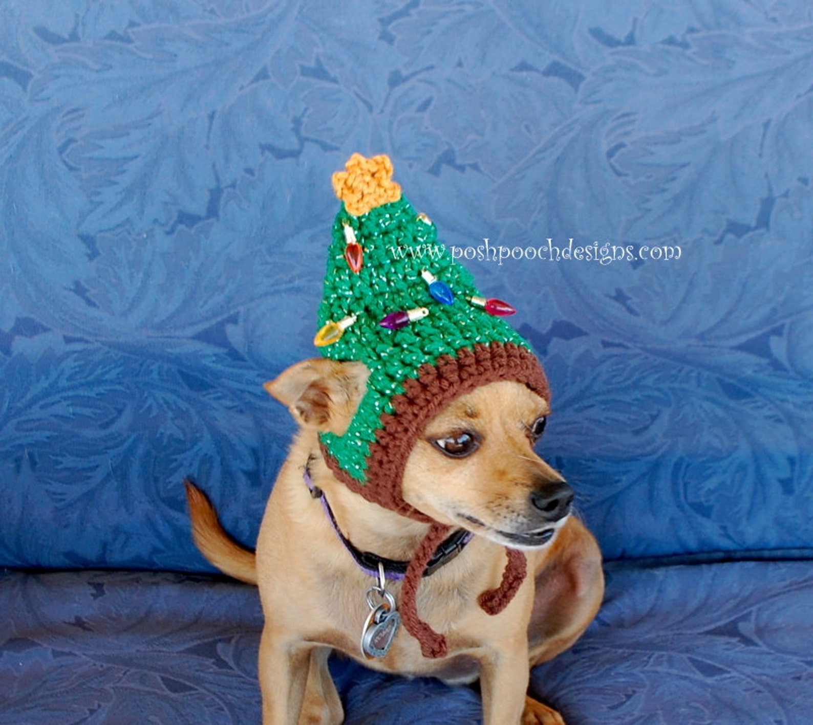 Instant Download Crochet Pattern - Christmas Tree Dog Hat - Small Dog ...
