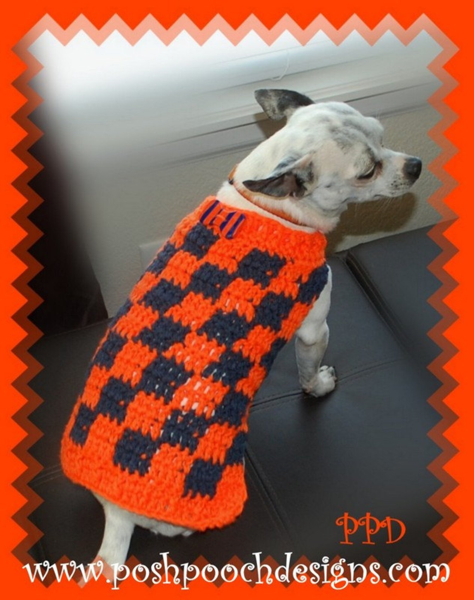 Instant Download Crochet Pattern - Checkered Dog Sweater - Small Dogs 2 ...