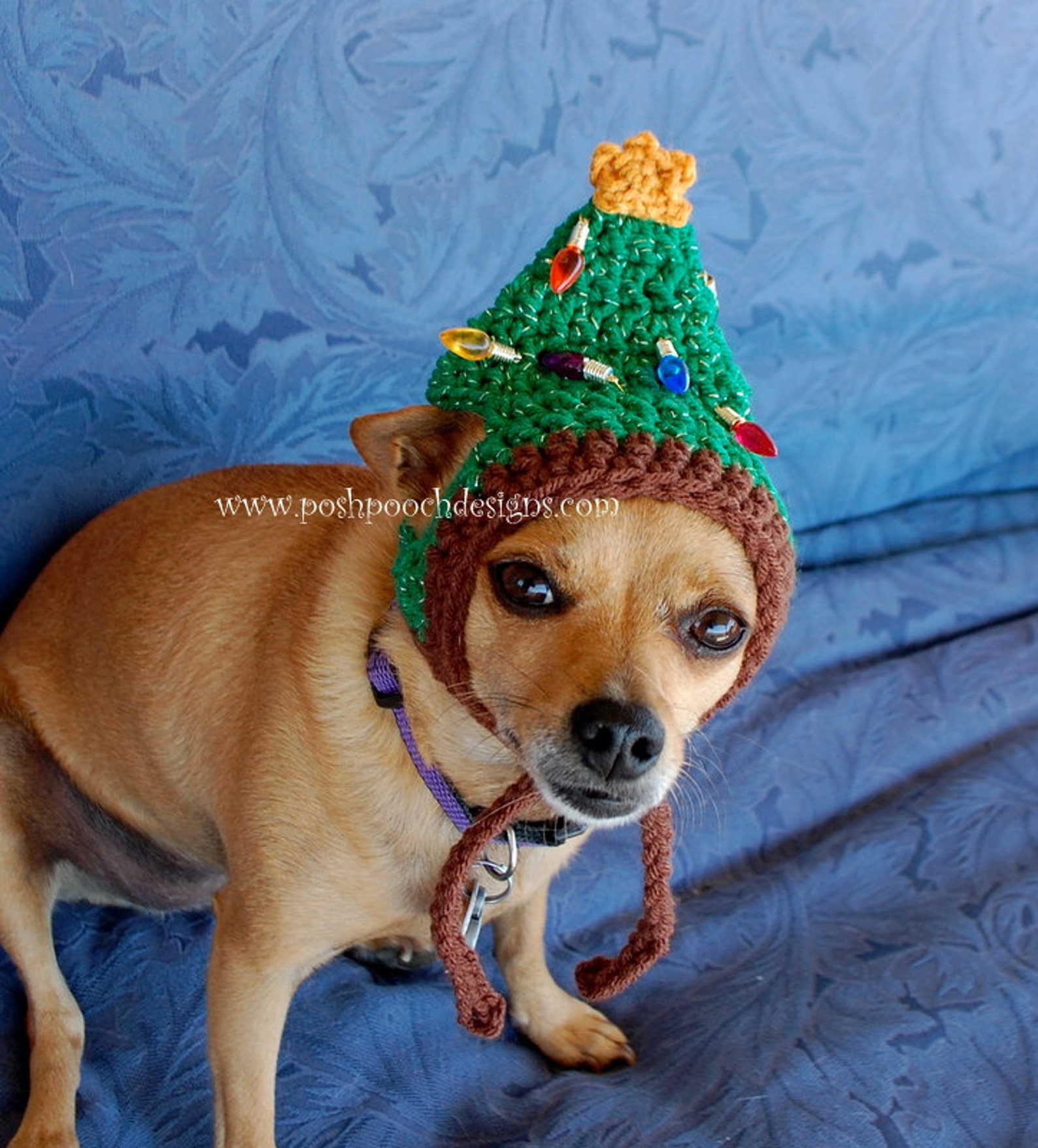 Instant Download Crochet Pattern - Christmas Tree Dog Hat - Small Dog ...