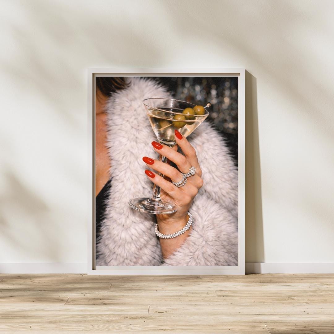 Martini Hour – Vintage Glam Cocktail Print - Etsy