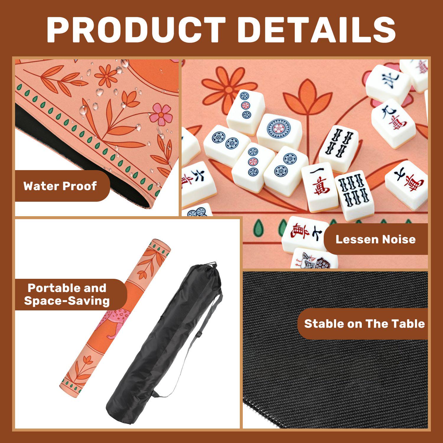 Pink Leopard & Champagne Mahjong Mat, 31.5