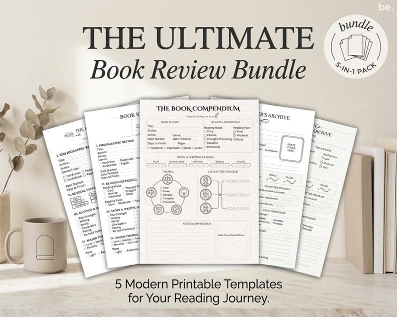 Book Review Template, Spice Rating Tracker, Reading Journal, Book ...