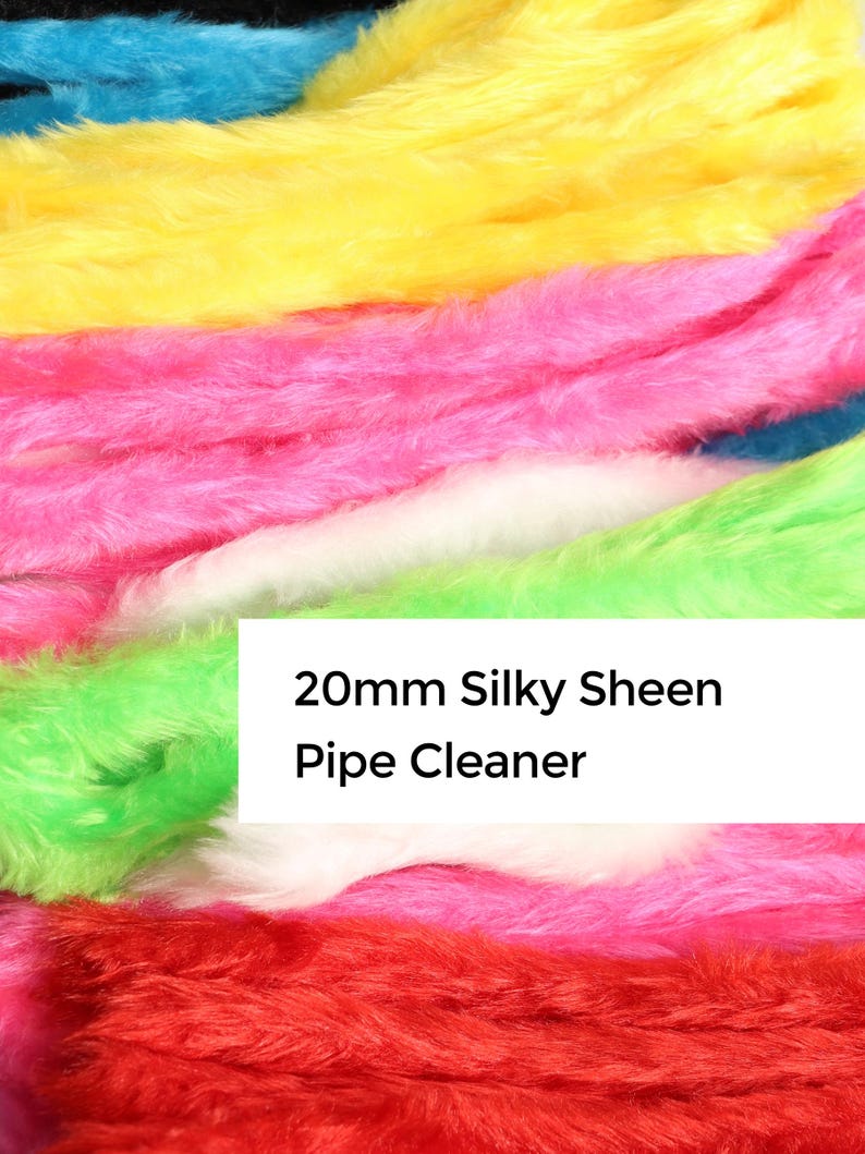 2pcs Silky Sheen Pipe Cleaner, 100cm Craft Chenille Stems Thickness ...