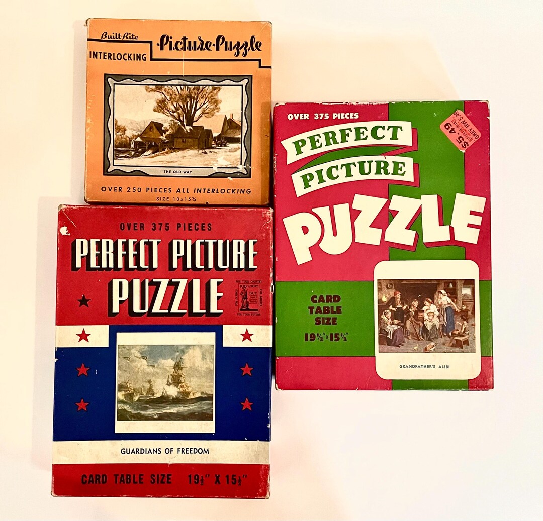 Set of 3 Vintge Picture Perfect Puzzels - Etsy