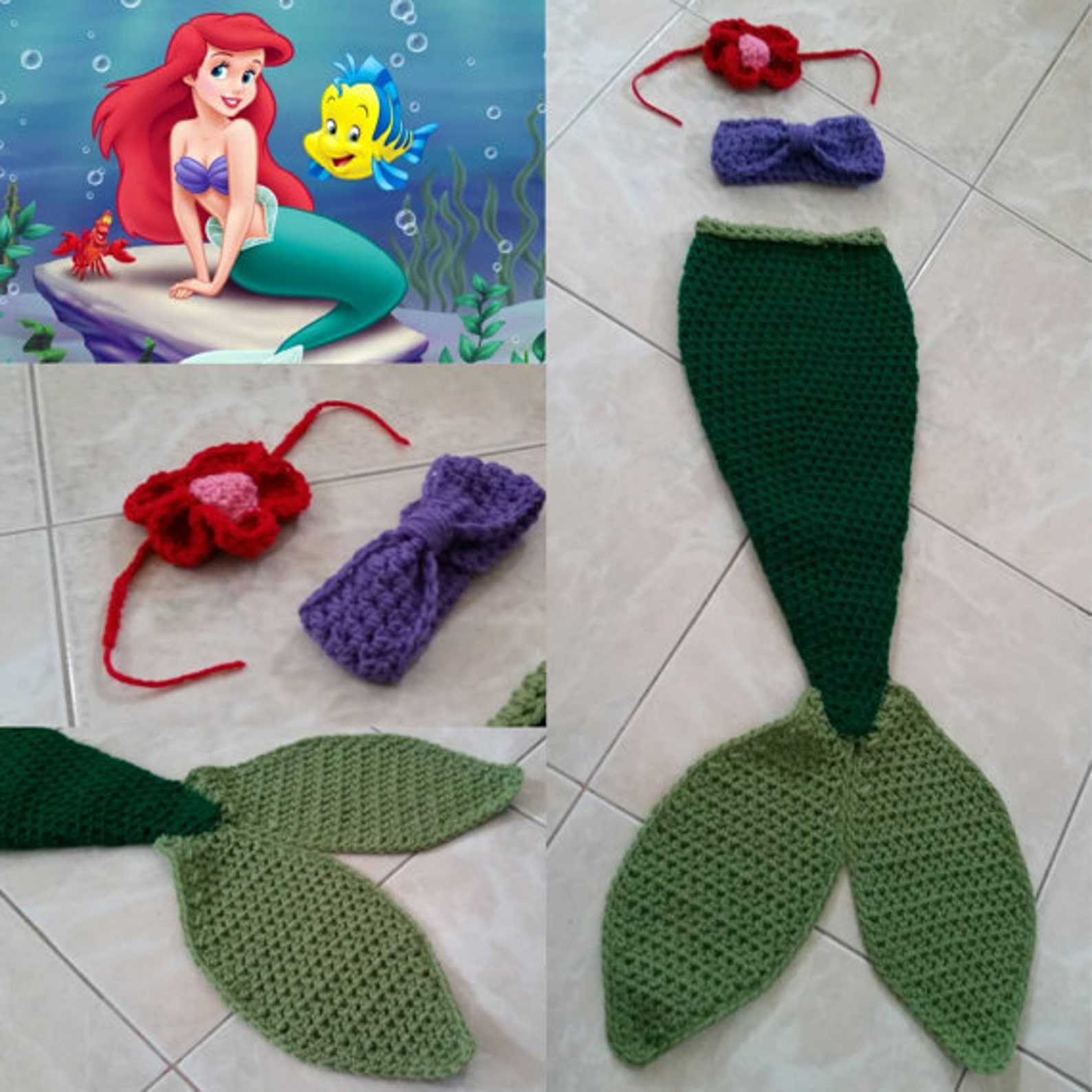 Crochet Ariel the Little Mermaid Outfit - Etsy