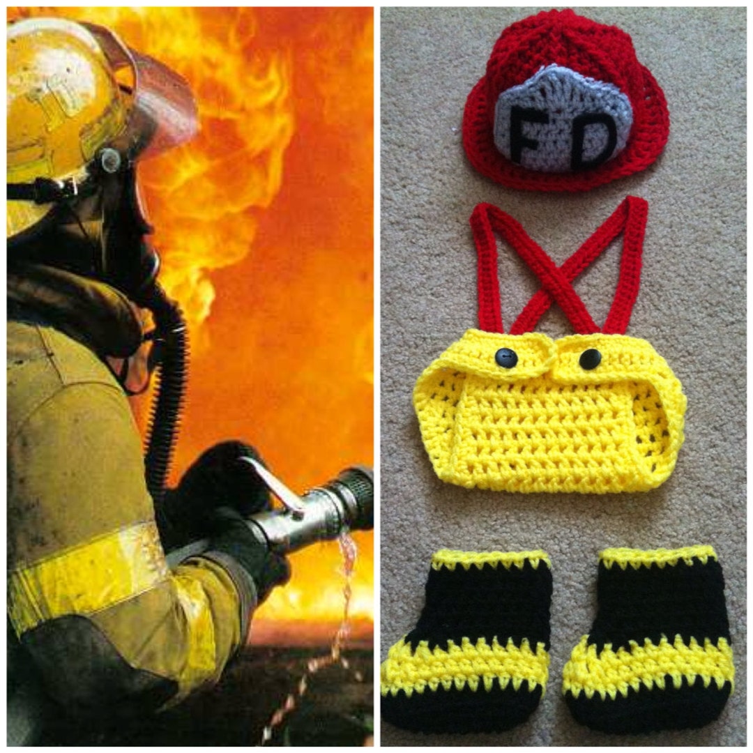 Crochet Fireman Outfit - Etsy