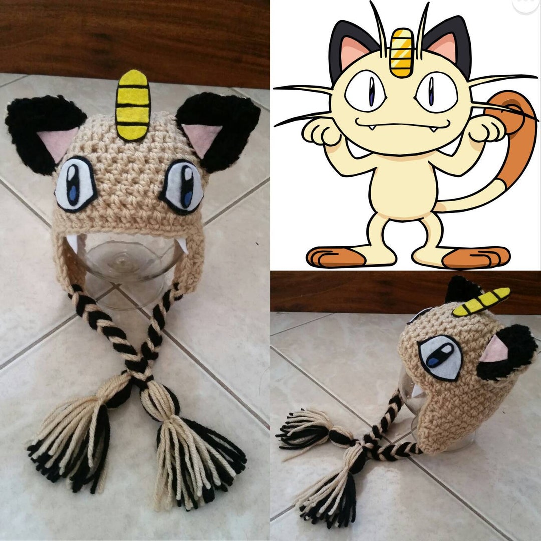 Crochet Pokemon Meowth Beanie/hat - Etsy