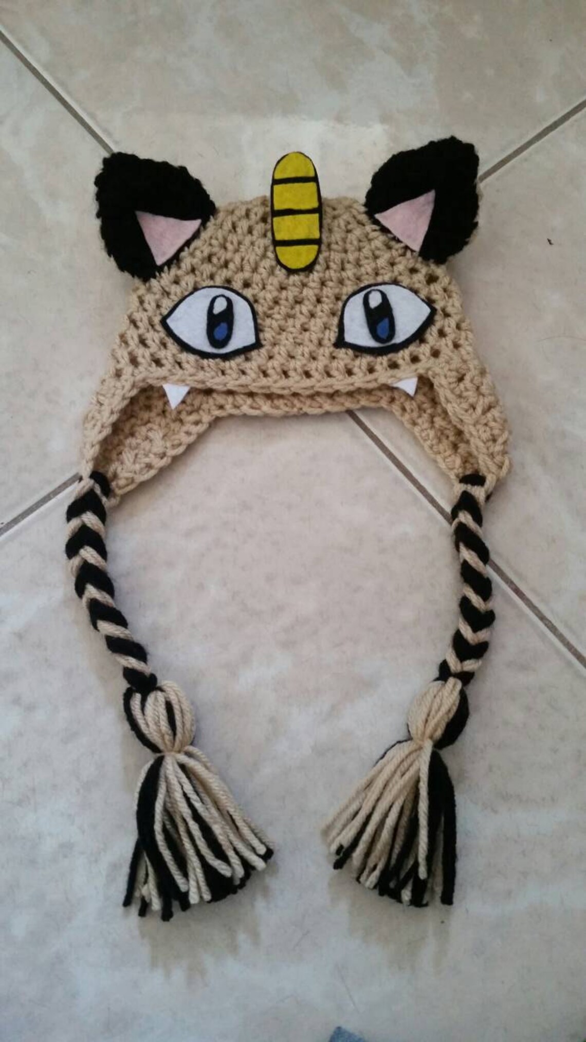 Crochet Pokemon Meowth Beanie/hat - Etsy