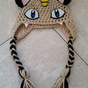 Crochet Pokemon Meowth Beanie/hat - Etsy