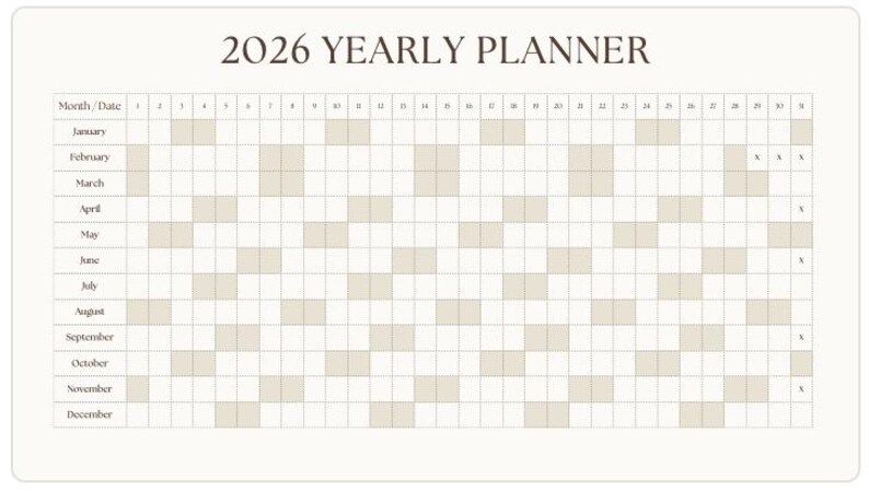 2026 Year Overview Printable Wall Calendar - Etsy