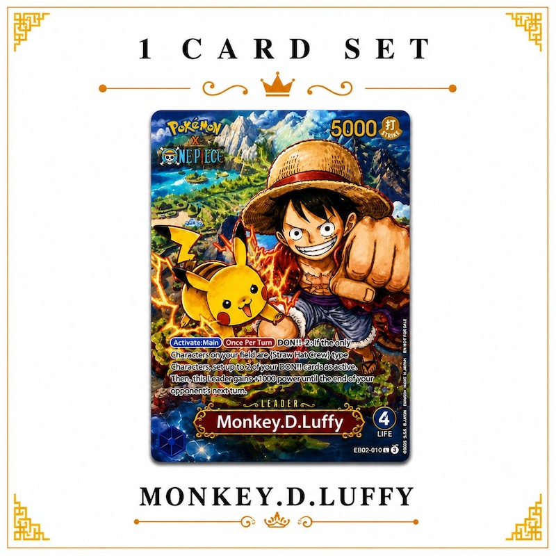 Luffy Pikachu Card - Etsy