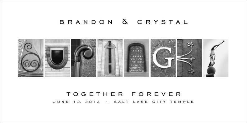 LDS Temple Photo Letters Print-10x20 - Etsy