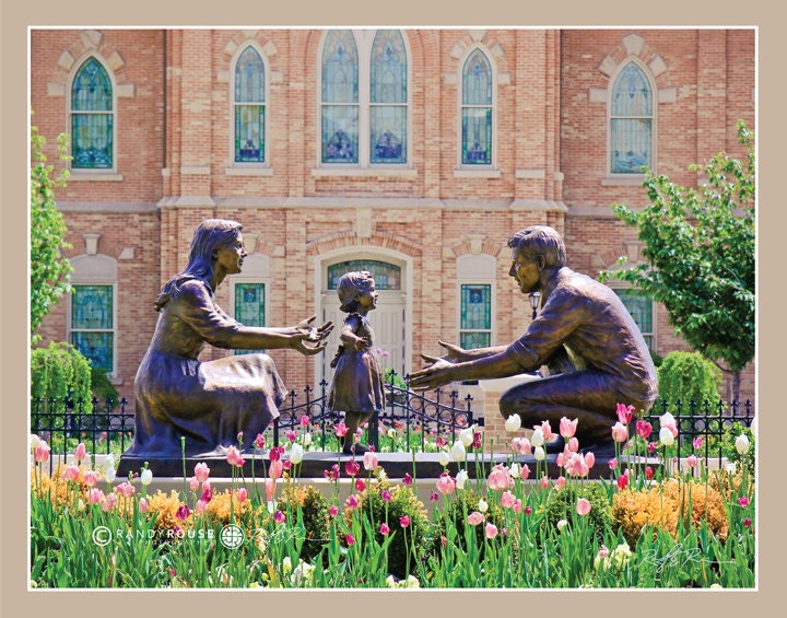 Provo City Center Temple Family Statue 11x14 - Etsy