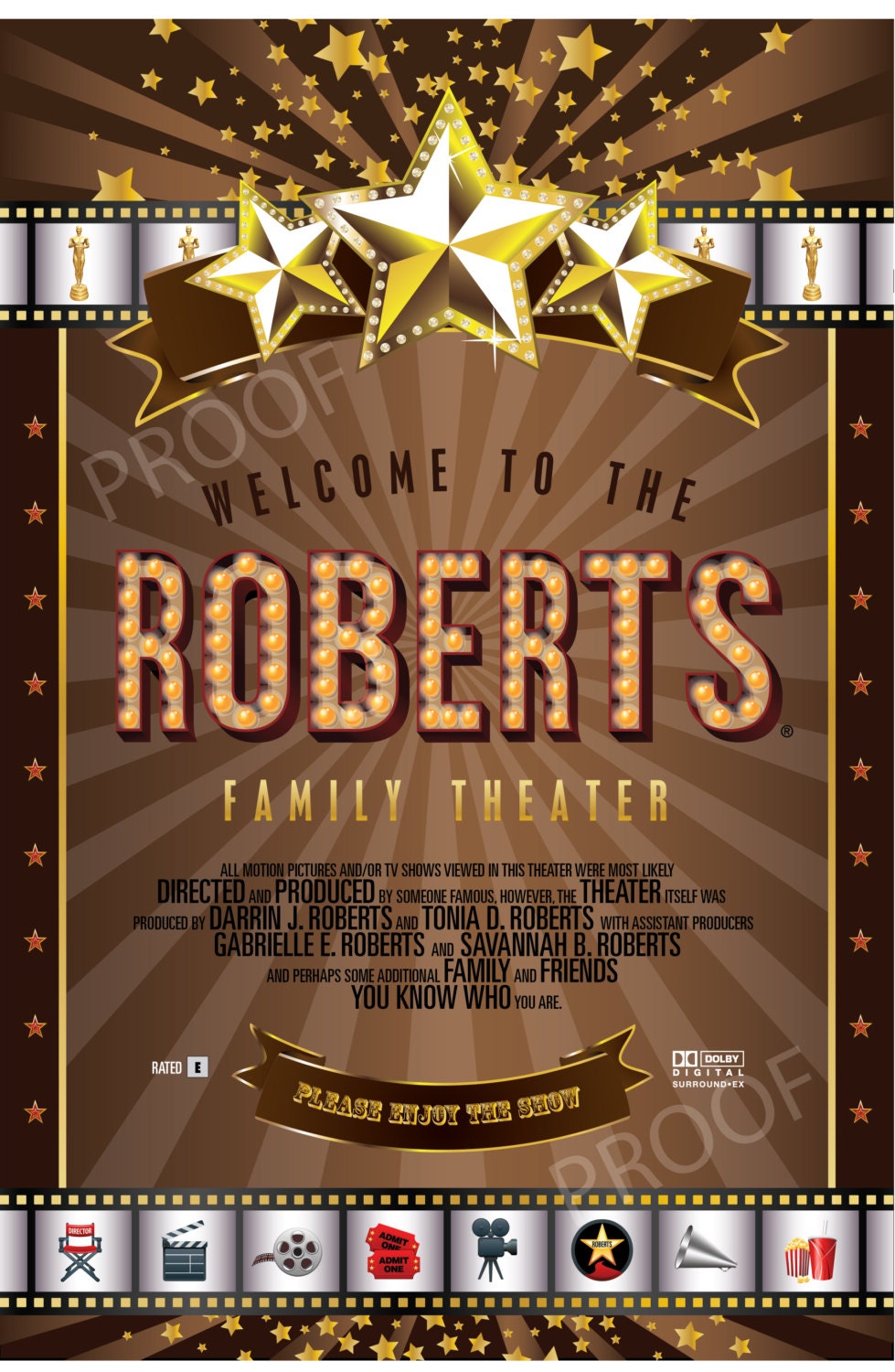 Home Theater Poster 24x36-personalized - Etsy