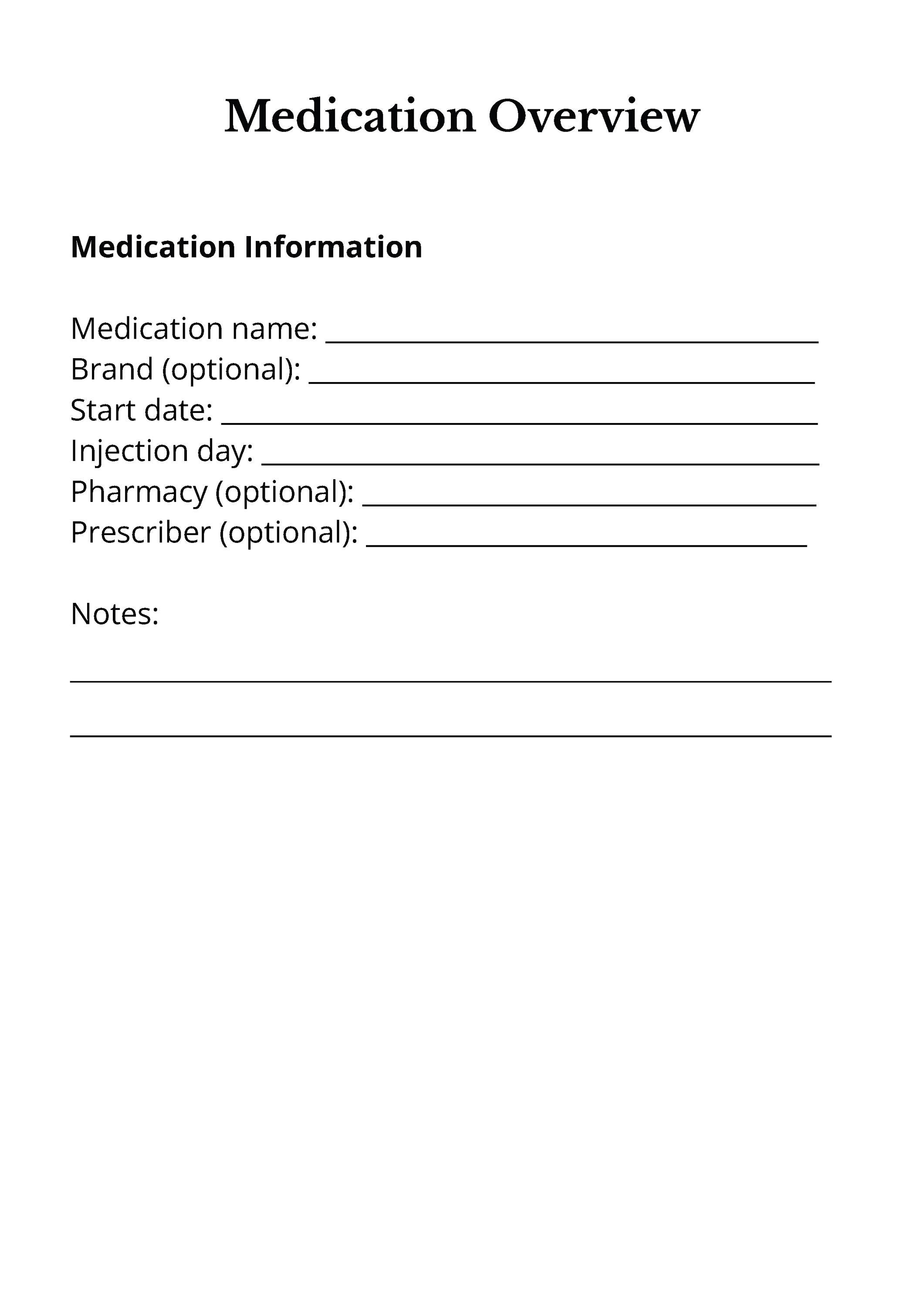 GLP-1 Injection and Wellness Tracker | Printable & Fillable PDF ...