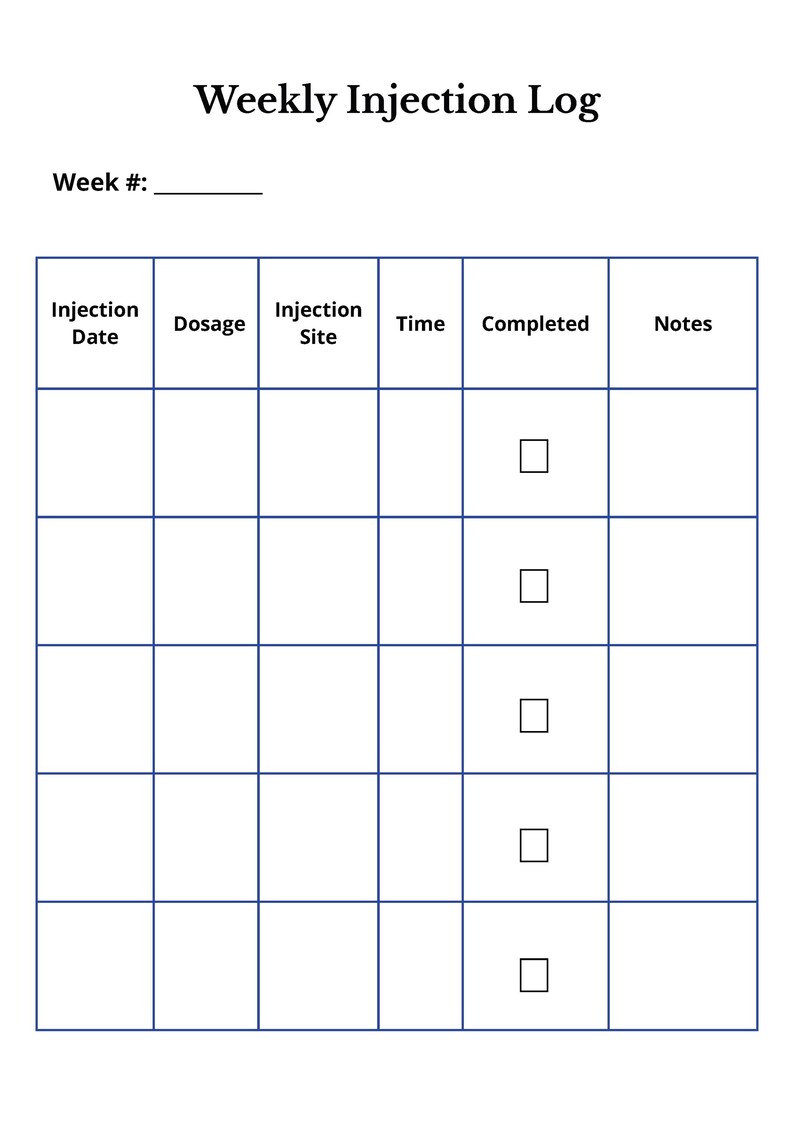 GLP-1 Injection and Wellness Tracker | Printable & Fillable PDF ...