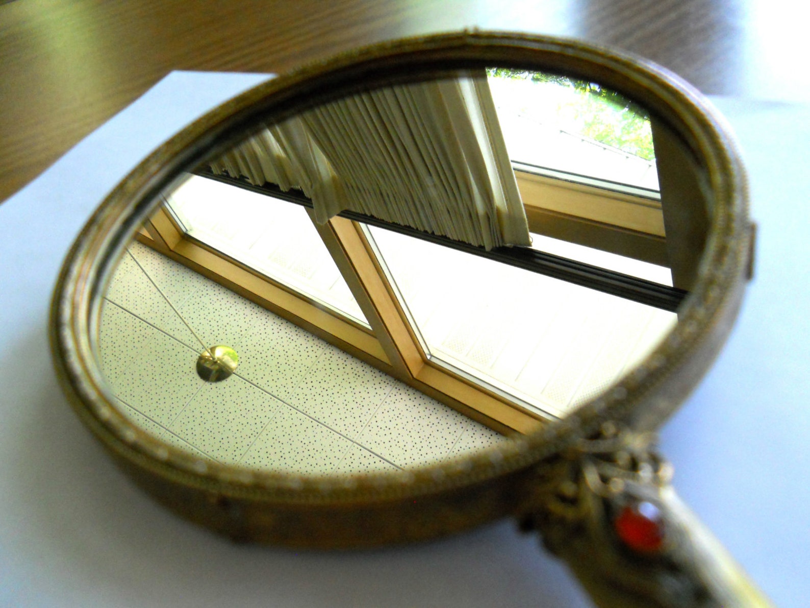 Antique Jeweled Hand Mirror Gilt Brass French Ormolu With Carnelian ...