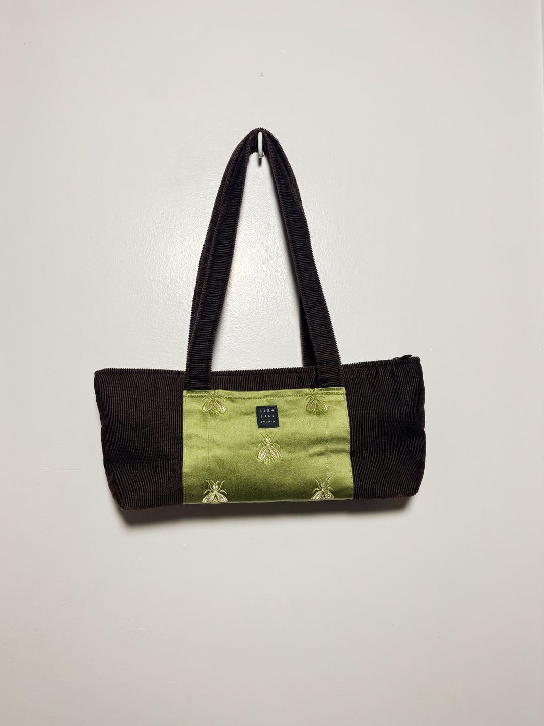 Late 90s Dark Brown Corduroy Slim Handbag by Lisa Lill Studio - Etsy