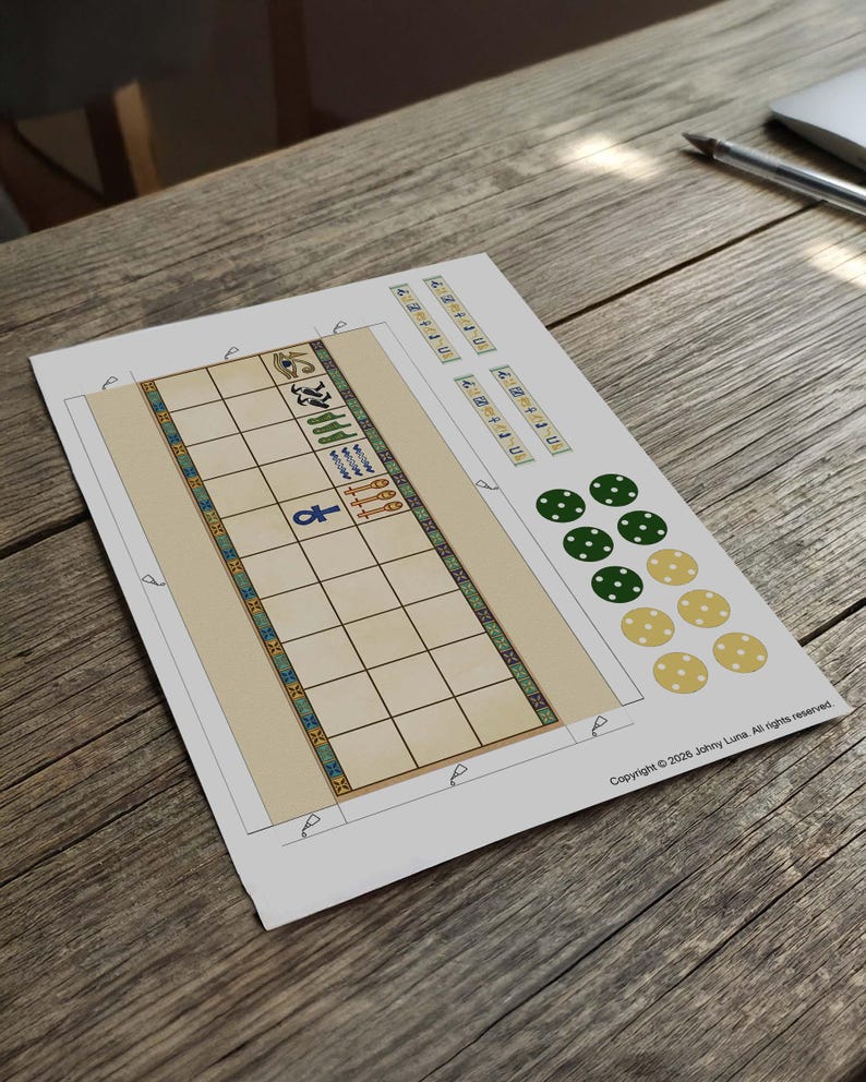 Senet Ancient Egyptian Board Game | Printable | Print and Play 3D ...