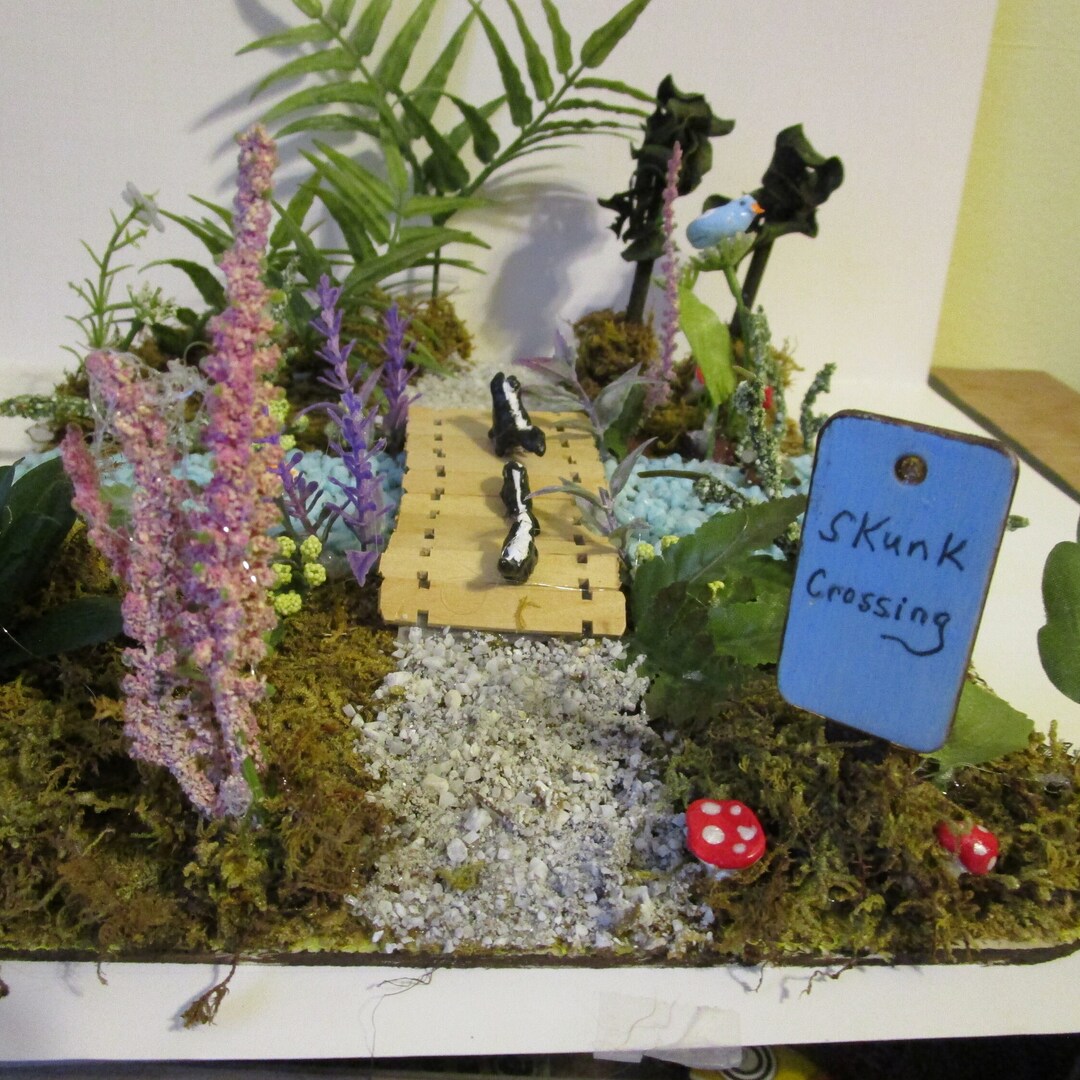 Diorama Box "skunk Crossing" Wood Scene - Etsy