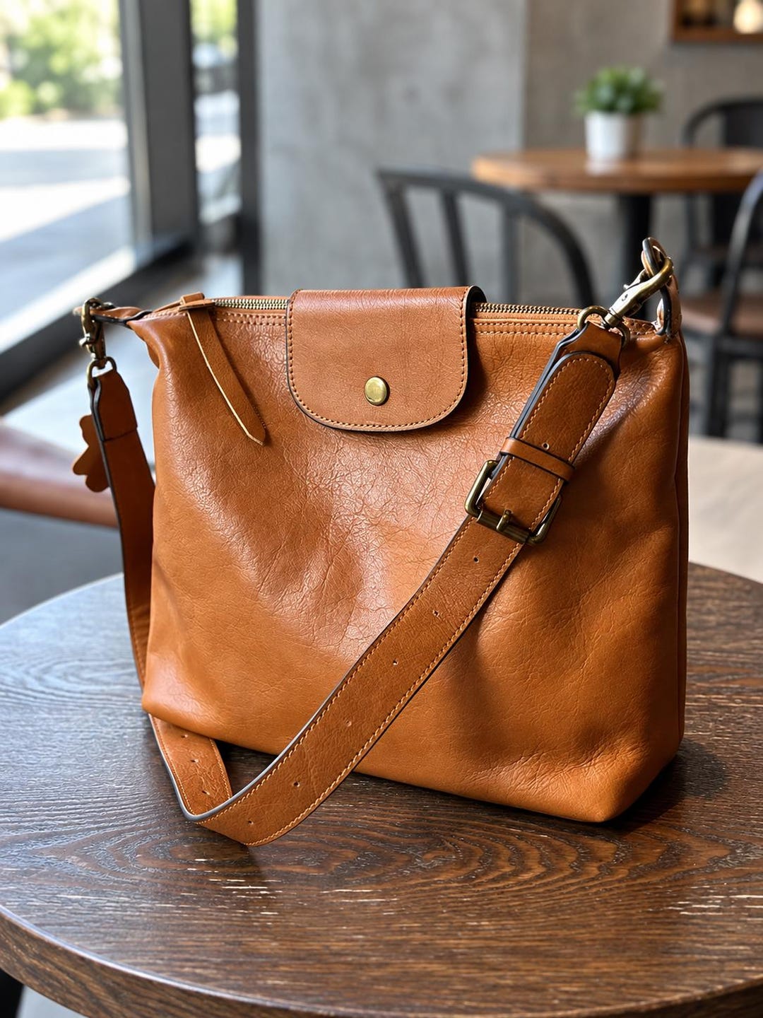 Large Leather Hobo Bag for Women, Soft Cowhide Work Shoulder Bag With ...
