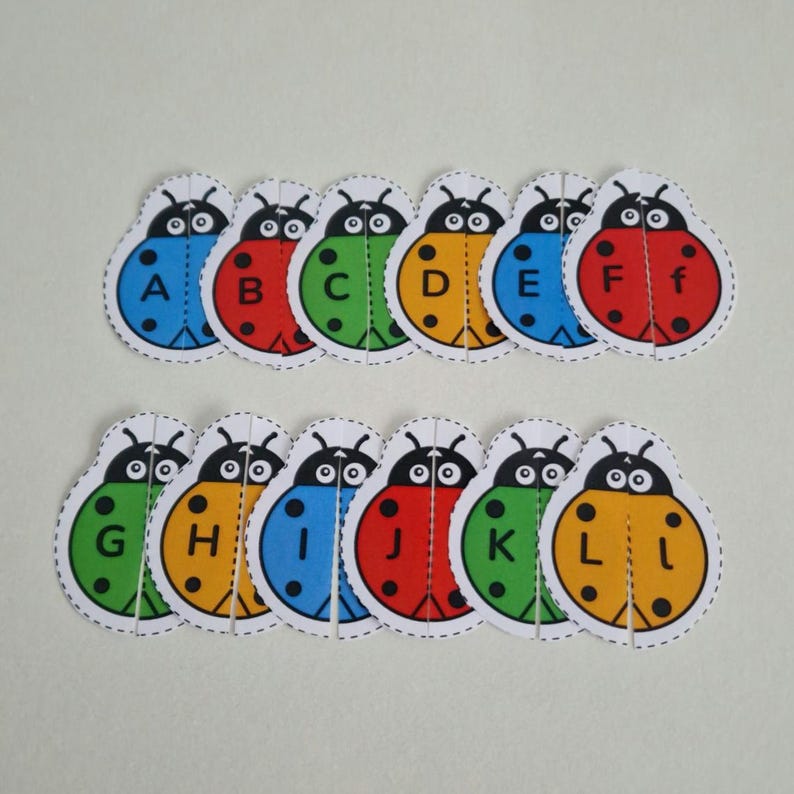 Ladybug Alphabet Matching Game, Preschool Letter Recognition (A4 PDF ...
