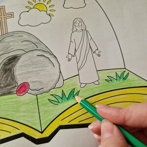 He is Risen Easter Coloring Craft for Kids, Christian Sunday School ...