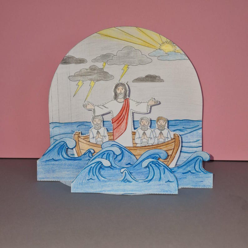 Jesus Calms the Storm 3D Diorama for Kids | Printable Bible Craft PDF ...