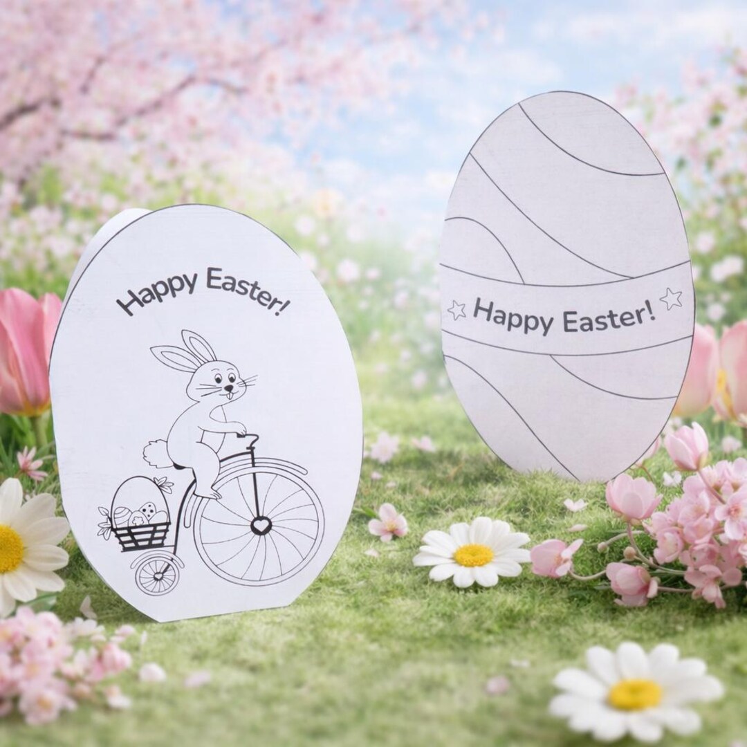 Happy Easter Egg Card Printable, Bunny Craft for Kids, Art Classroom ...