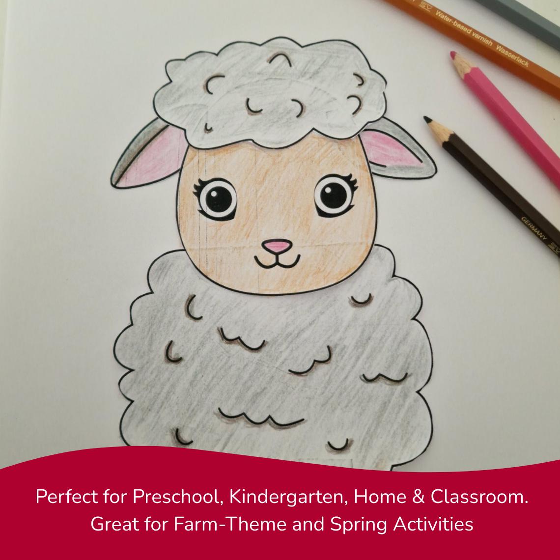Printable Sheep Craft for Kids | Cut and Paste Lamb Activity | Coloring ...