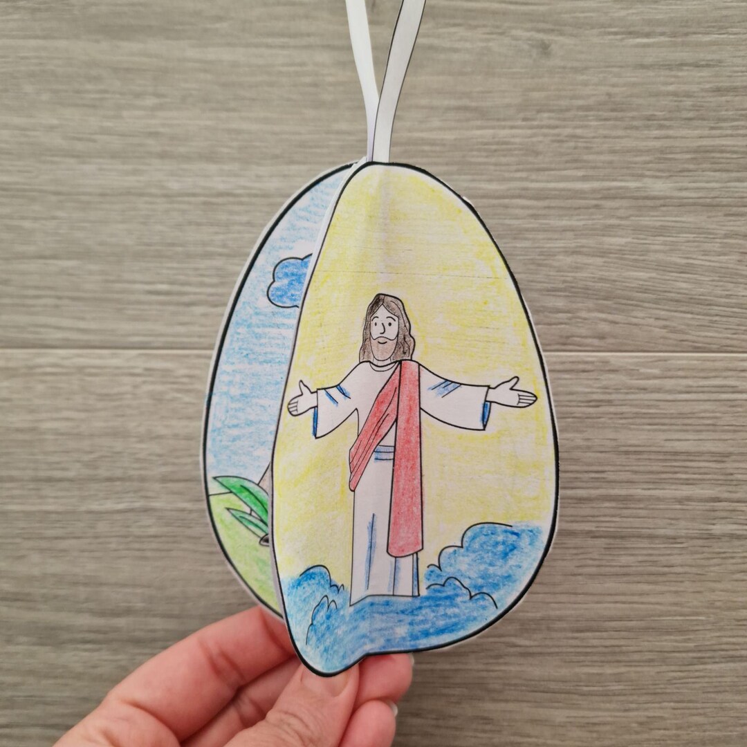 Easter Story 3D Egg Craft for Kids, Sunday School | A4 PDF | Religious ...