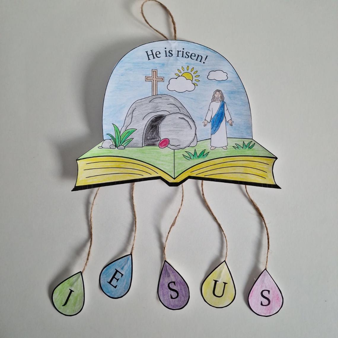 He is Risen Easter Coloring Craft for Kids, Christian Sunday School ...