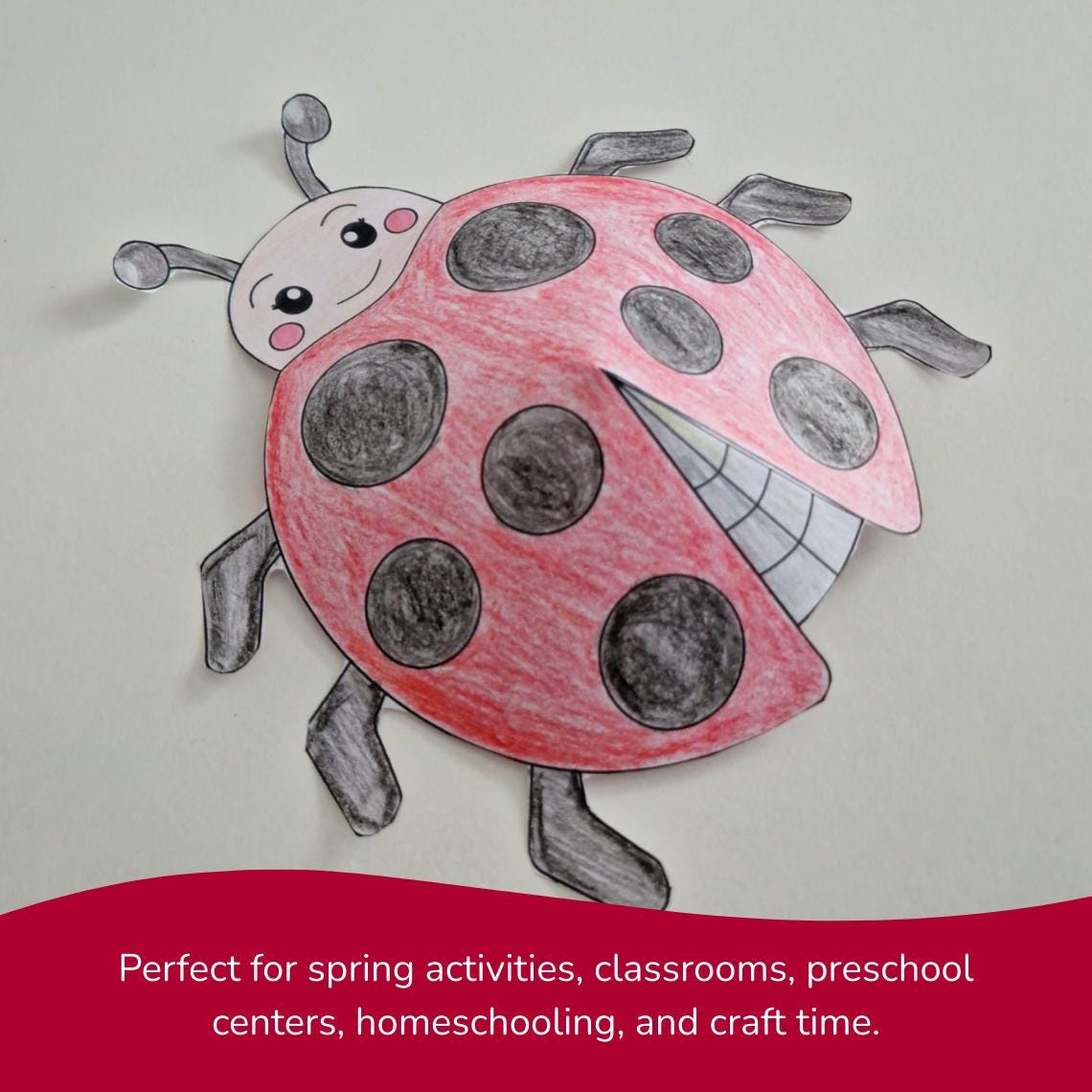 Printable 3D Ladybug Craft for Kids - Spring Classroom Activity ...